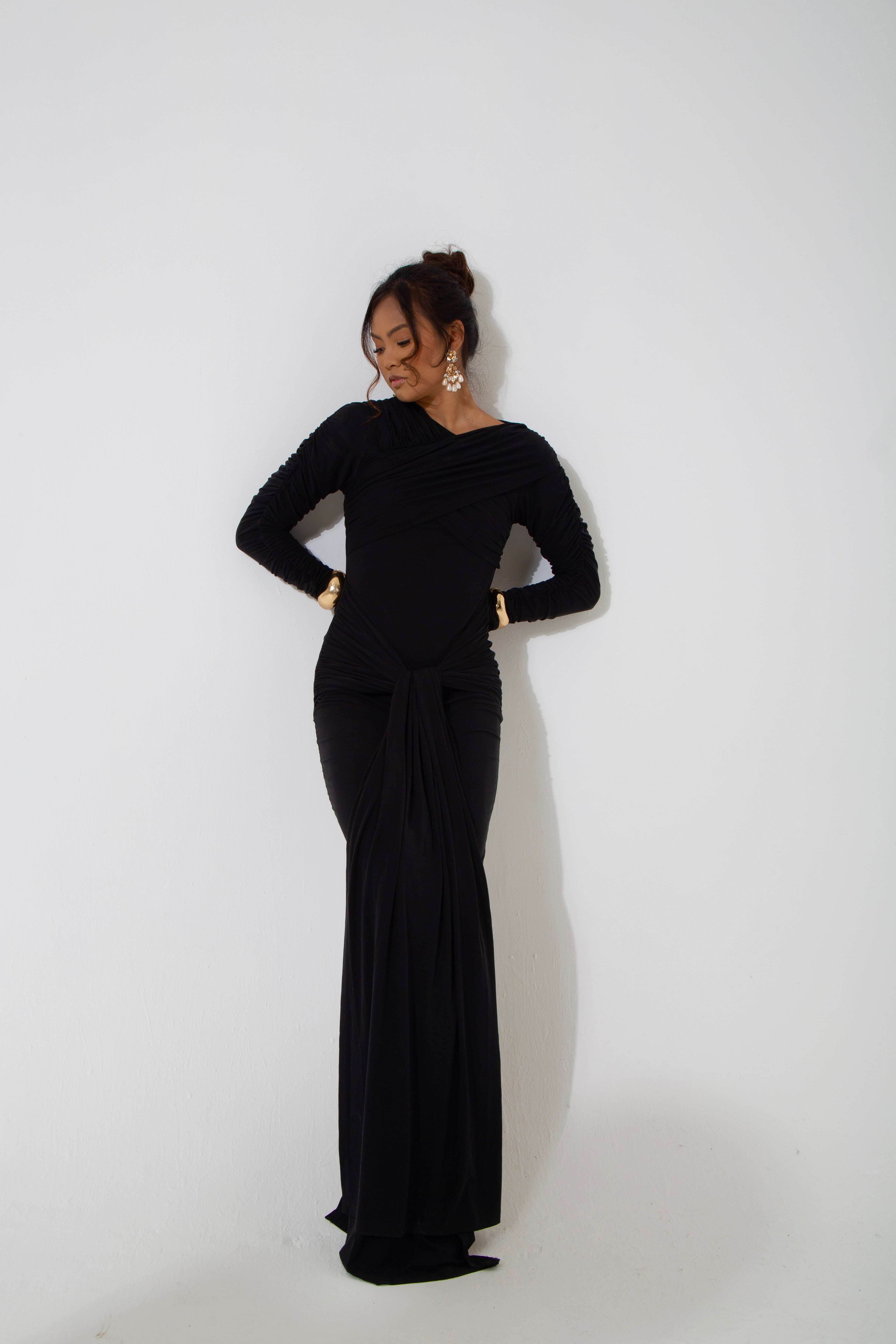 Remy- Long Stretchy Cupro Spandex Maxi Dress - Pre Order Delivery From ...